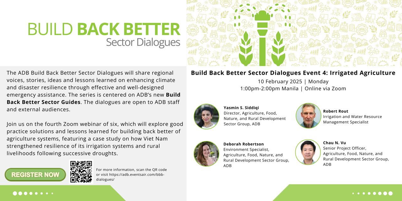 Event 4: Build Back Better Sector Dialogue: Irrigated Agriculture | ADB ...